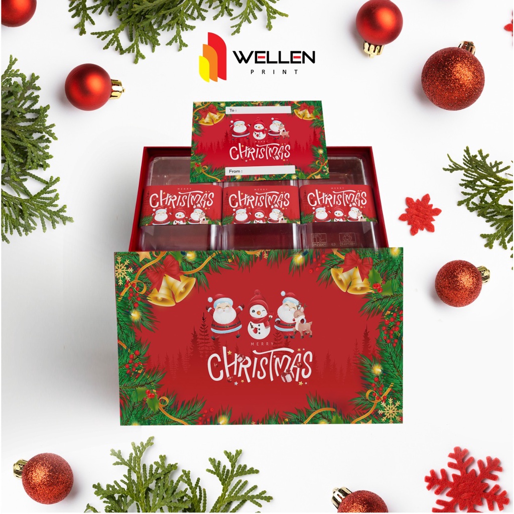 Jual WELLEN PRINT - Paket Hardbox Stoples Desain Natal / Print Box ...