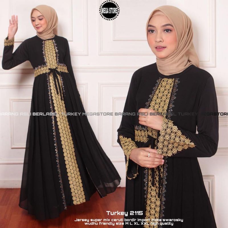 Jual Abaya Arab Turkey 2115 Pakistan Umroh Gamis Jalabiya Mesir Baju ...