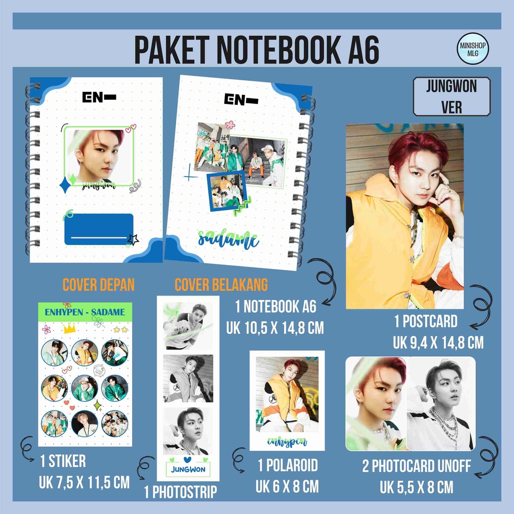 Jual (FREEBOX) PAKET NOTEBOOK ENHYPEN SADAME - FANKIT ENHYPEN SADAME ...