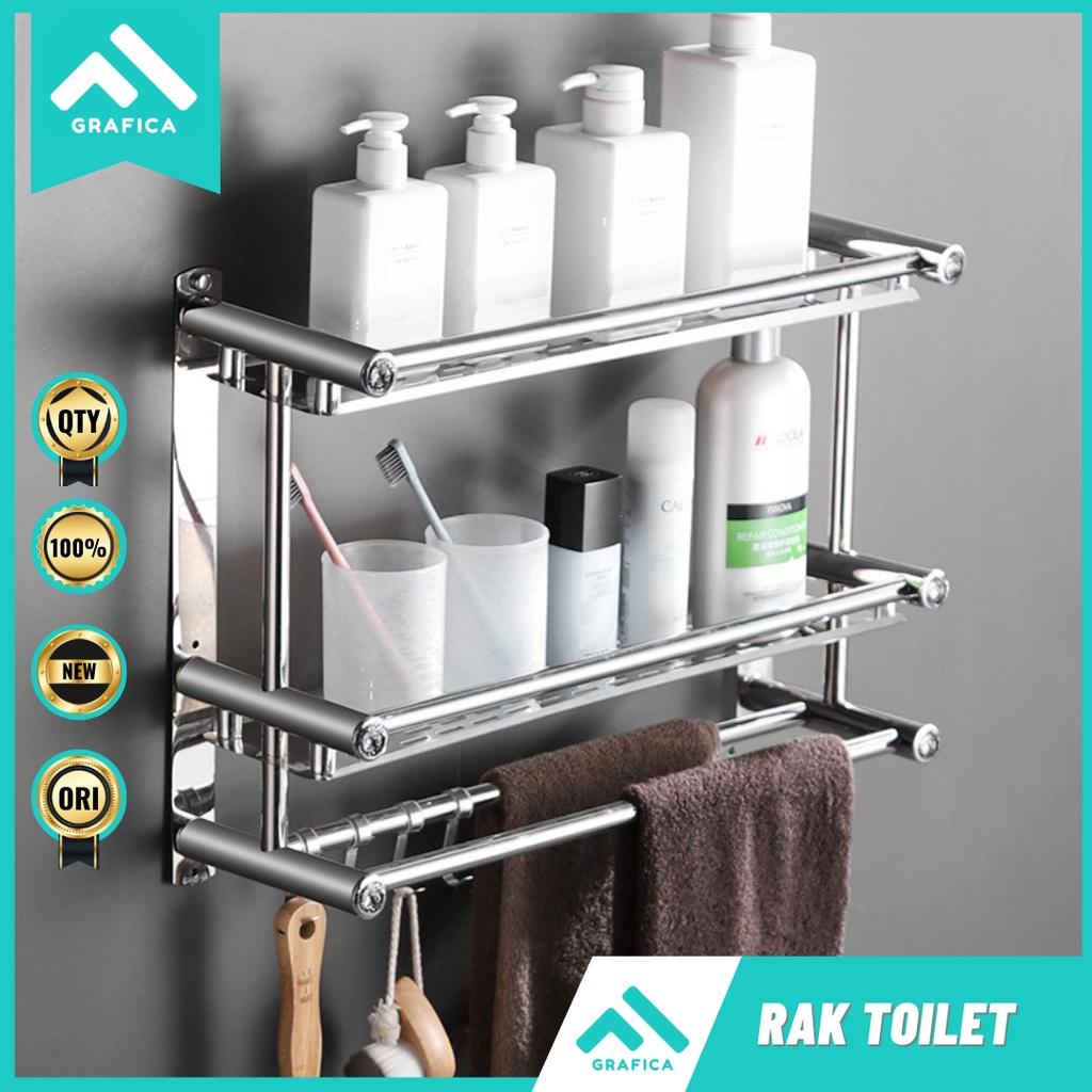 Jual RAK KAMAR MANDI SABUN PERLENGKAPAN MANDI HANDUK 1 SUSUN 2 SUSUN ...