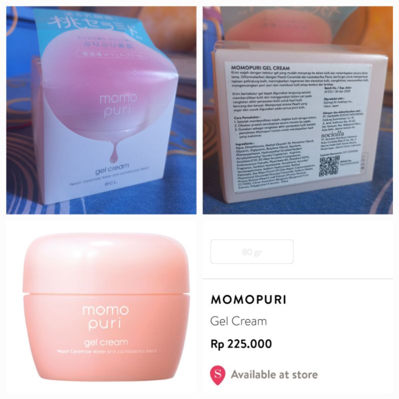 Jual New Momopuri Gel Cream / Preloved Momopuri Lotion Peach / Preloved ...