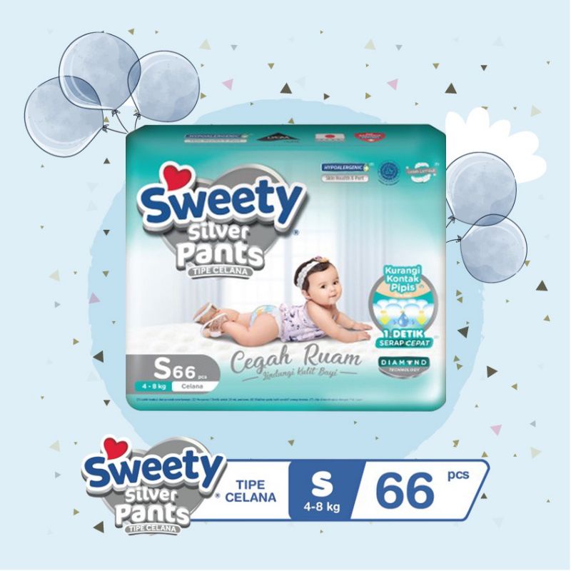 Jual SWEETY SILVER PANTS CLOUD SOFT S66 M60 L54 XL42 XXL32 | Shopee ...