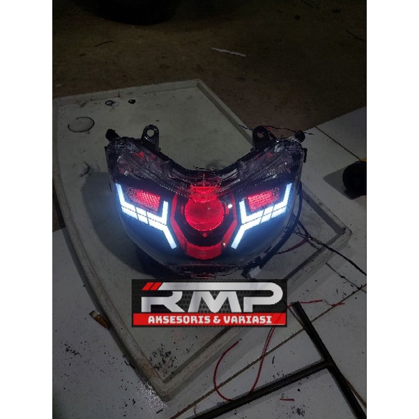Jual HEADLAMP NMAX CUSTUME LAMPU DEPAN NMAX OLD CUSTUME LAZY EYE BILLED ...
