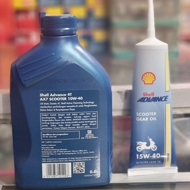 Jual Oli Shell Advance AX7 Matic 10W/40 0.8L + Oli Gardan Shell 120 Ml ...