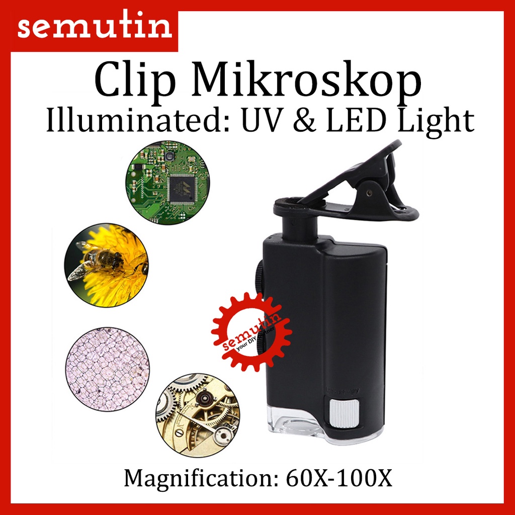 Jual Mikroskop Kamera Ponsel UV LED AE86 60X-100x / Microscope Mobile ...