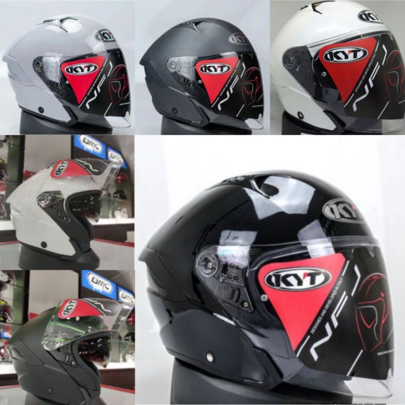 Jual Helm KYT NFJ SOLID|Black glossy|white|Black doff|asphalt grey ...