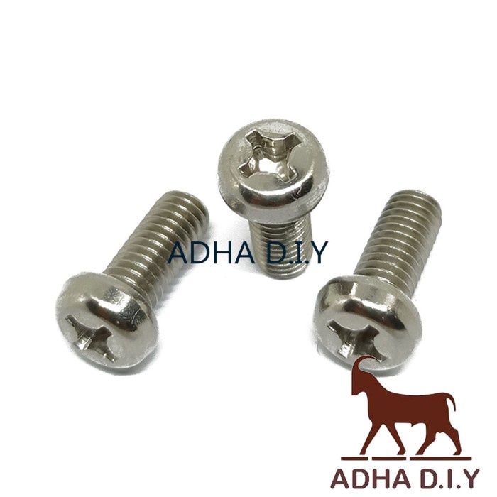 Jual BAUT OBENG PLUS + JP M8 BAUT JP GALVANIS PUTIH DRAT 8 MM PITCH 1.25 MM | Shopee Indonesia