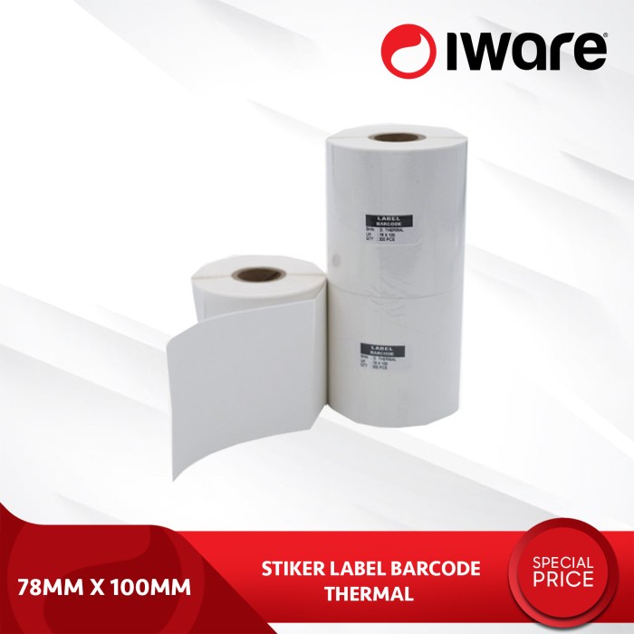 Jual Nx0716 Sticker Label Barcode Thermal 78Mm X 100Mm | Shopee Indonesia