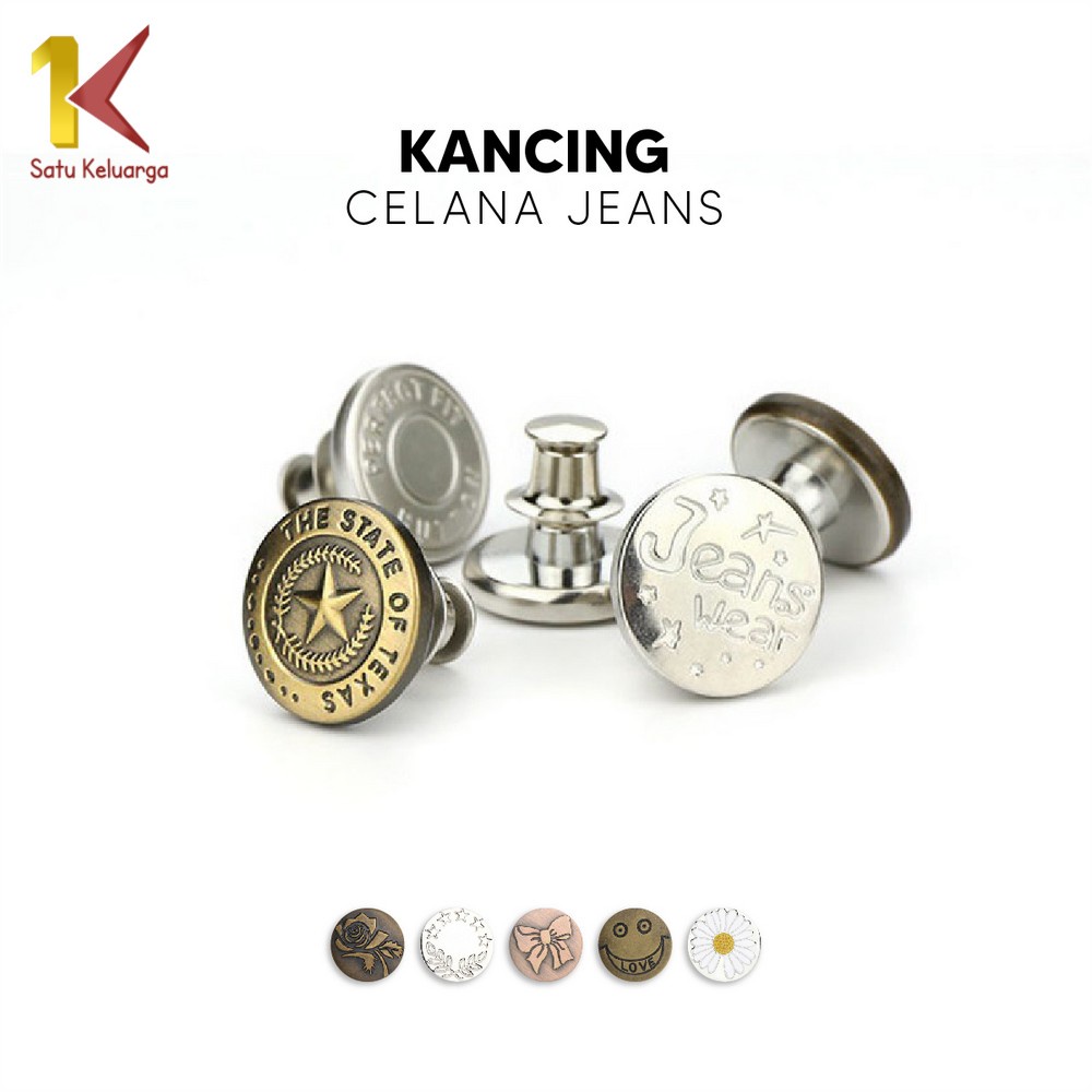 Jual Satu Keluarga Kancing Celana Jeans P202 Magic Button Kancing ...