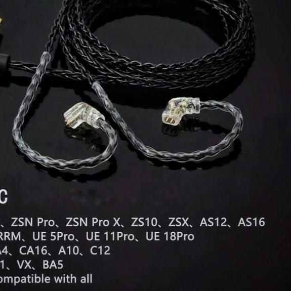 Jual kabel upgrade MIC 8 core IEM KZ type pin A B C , zsn pro x zs3 EDX ...