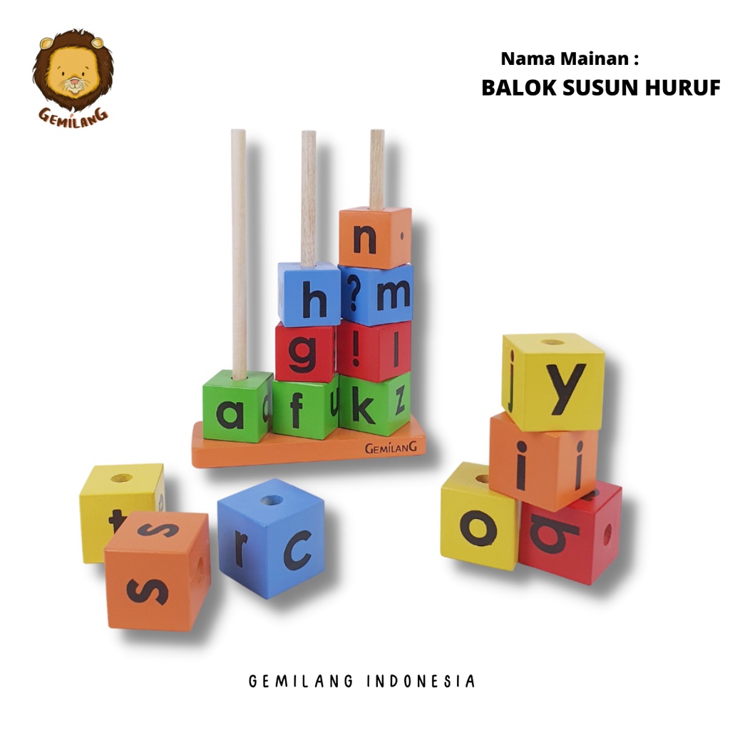 Jual BALOK SUSUN HURUF MAINAN KAYU/ MAINAN EDUKASI / ALAT PERAGA ...