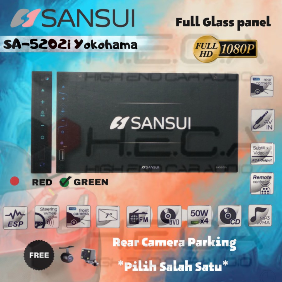 Jual SANSUI SA-5202i FULL GLASS SA5202i Head Unit Tape Double Din Tv ...
