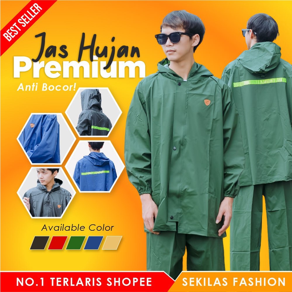 Jual Jas Hujan Pria Bahan Taslan Balon Tahan Air Jas Ujan Wanita Tebal ...