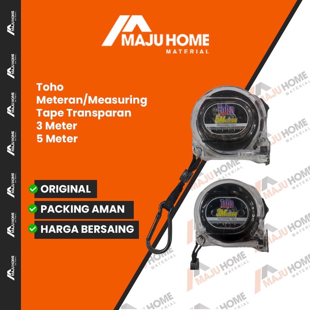 Jual Toho Meteran / Measuring Tape Transparan 3 Meter, 5 Meter, 7 ...