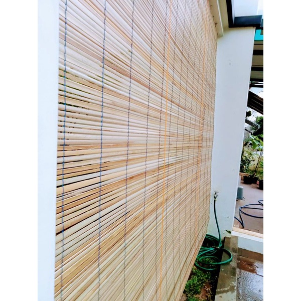 Jual Tirai Bambu natural size(2x2)plus tali & katrol | Shopee Indonesia