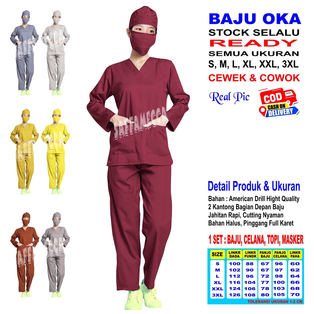 Jual BAJU OKA BAJU OK OKA OK BAJU PERAWAT BAJU MEDIS SCRUB PERAWAT PN ...