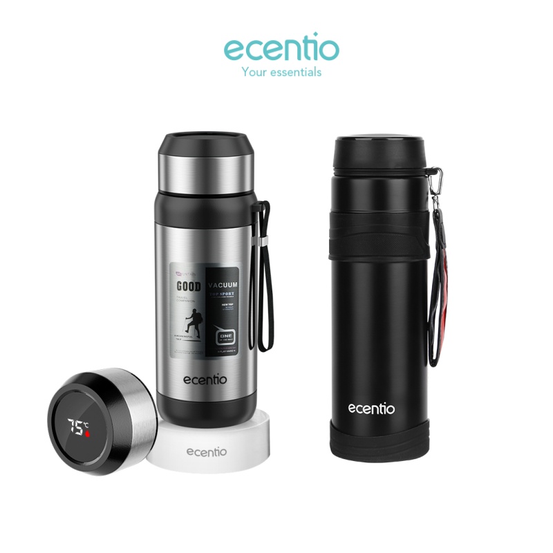 Jual ecentio Termos Air Panas 304 stainless Vacuum Flask Botol 1000ml ...
