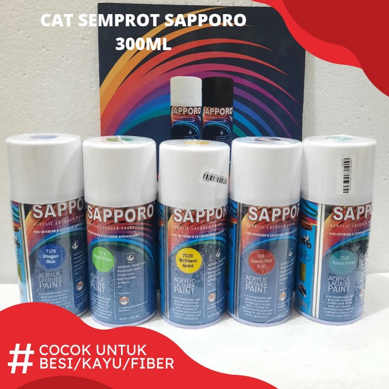 Jual CAT SEMPROT SAPPORO 300ML STANDART MENGKILAT | Shopee Indonesia