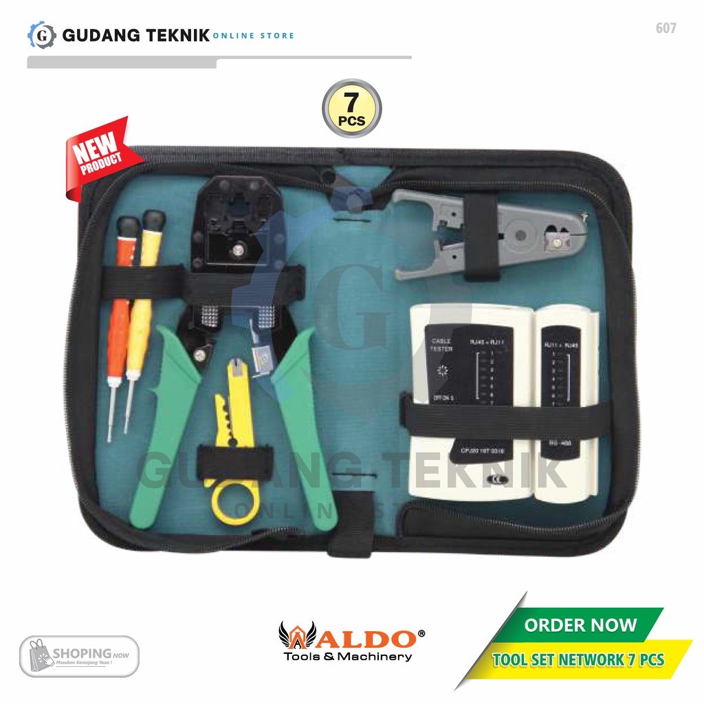 Jual Tool Set Network 7 PCS ALDO 607 / Peralatan Instalasi Jaringan ...