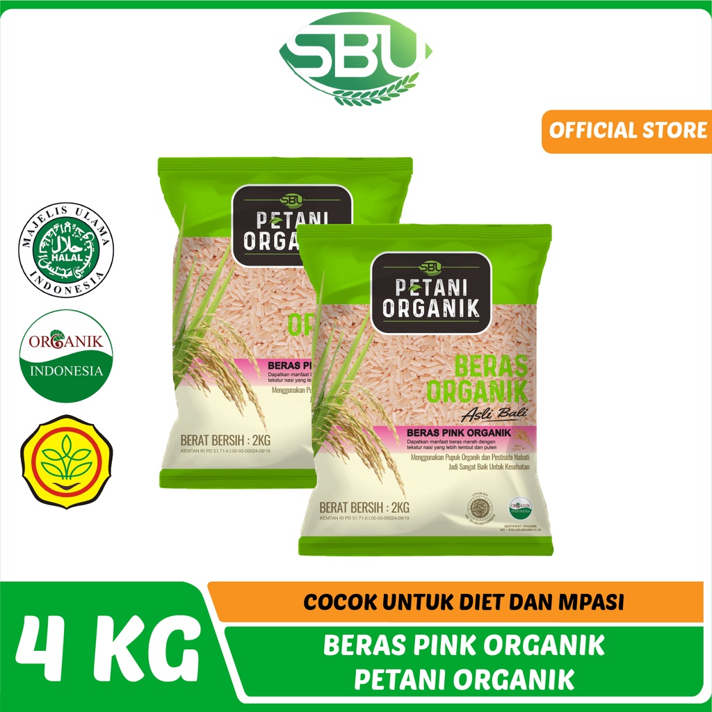 Jual Petani Organic Rice Beras Organik Beras Pink (Pink Rice) paket 2 x ...