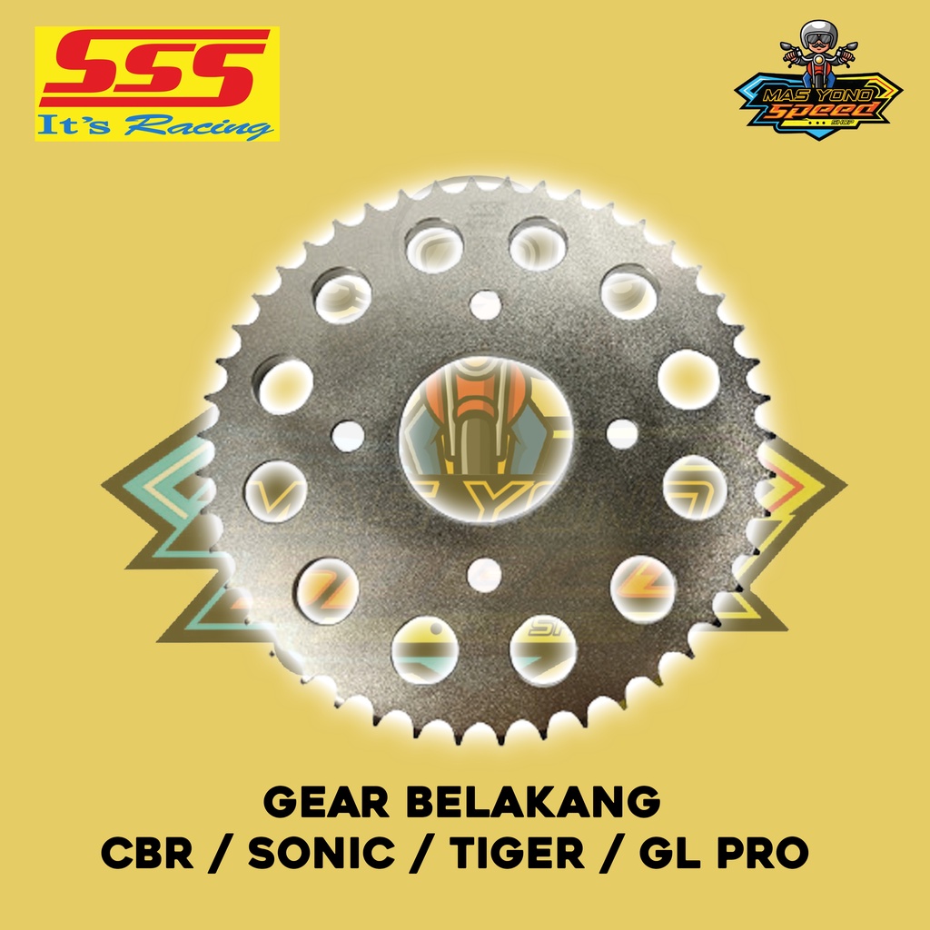 Jual SSS Gear Gir Belakang CBR 150 New Megapro Tiger Verza Sonic CB150R GL Pro 4 Lubang Baut ...