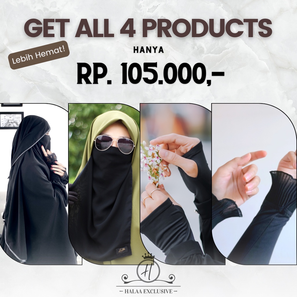 Jual PAKET NIQAB BLACK SERIES by Halaa Exclusive | Shopee Indonesia