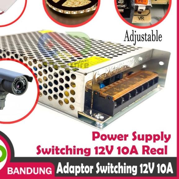 Jual ADAPTOR 12V 10A POWER SUPPLY SWITCHING JARING PELTIER CCTV LED STRIP | Shopee Indonesia