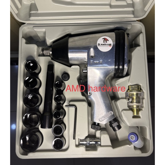 Jual Air Impact Wrench Kit Set 1/2" alat Buka Baut sock angin kompresor NLG | Shopee Indonesia
