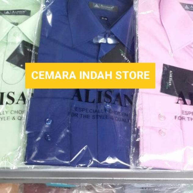 Jual kemeja alisan polos ukuran jumbo lengan panjang - 16'5(XXL ...