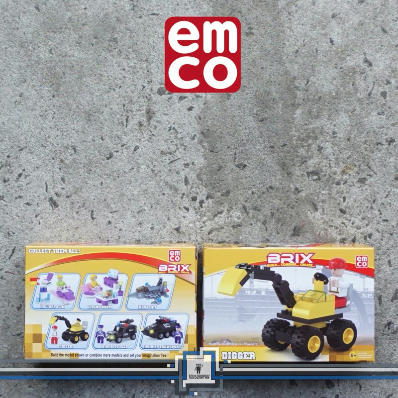 Jual Emco Brix Construction 8000 Series Bricks Compatible Mainan Yellow ...