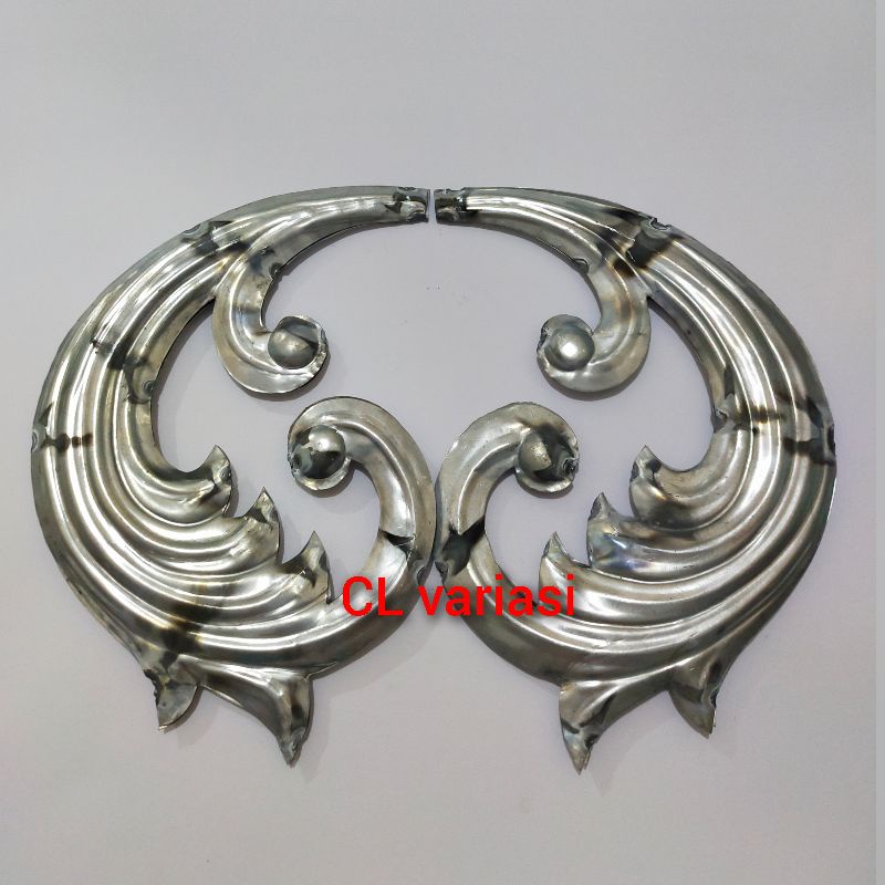 Jual daun lengkung centol plat besi 2muka 33x23cm ornamen pagar besi ...