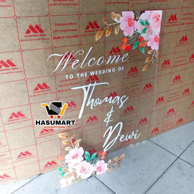Jual Akrilik Sign Polosan 70×50cm / Bahan Akrilik Welcome Sign ...