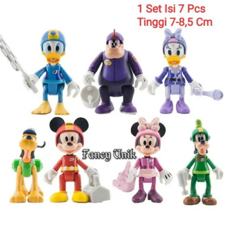 Jual Action Figure Disney Mickey Mouse Racing Miki Mini Donal Pluto Set Isi 7 | Shopee Indonesia