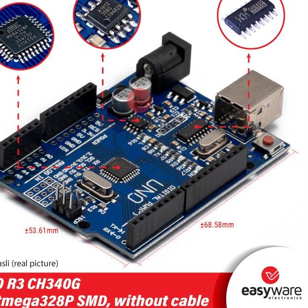 Jual Arduino UNO R3 SMD Clone tanpa kabel | Shopee Indonesia