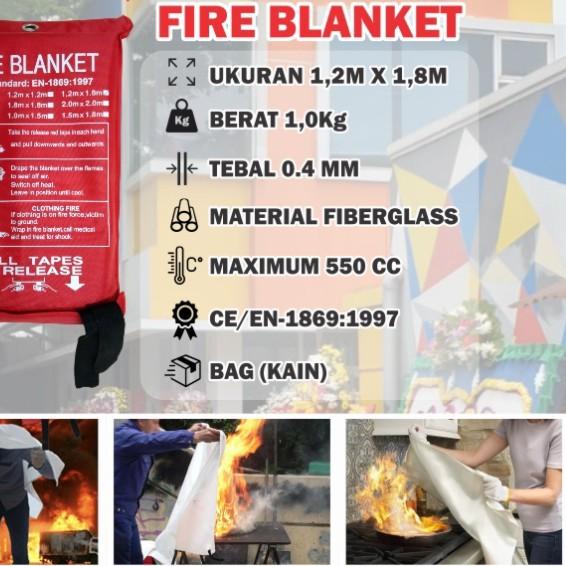 Jual Fire Blanket / Selimut Api Ukuran P 1,2m x L 1,8m - Box Case (PVC) | Shopee Indonesia