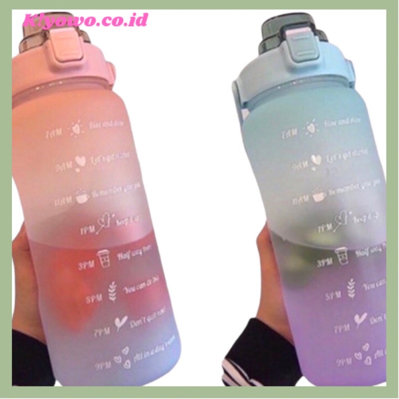 Jual BOTOL MINUM PREMIUM-BOTOL AIR MINUM 2 LITER-BOTOL MOTIVASI PENANDA ...
