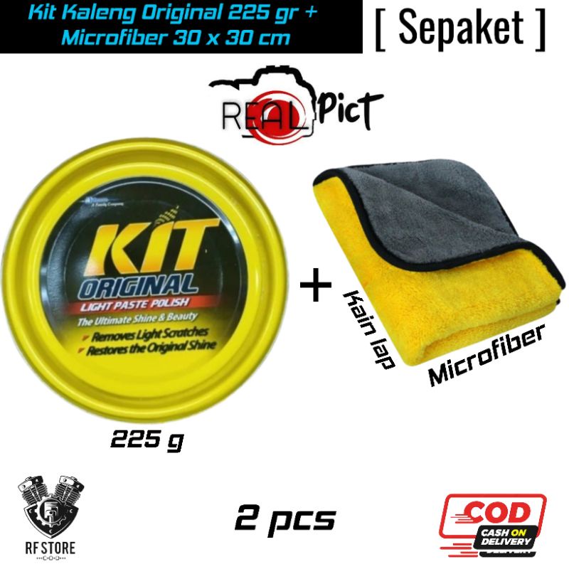 Jual Kit Kaleng Original paste wax 225 g + Kain Lap Microfiber 30 x 30 ...