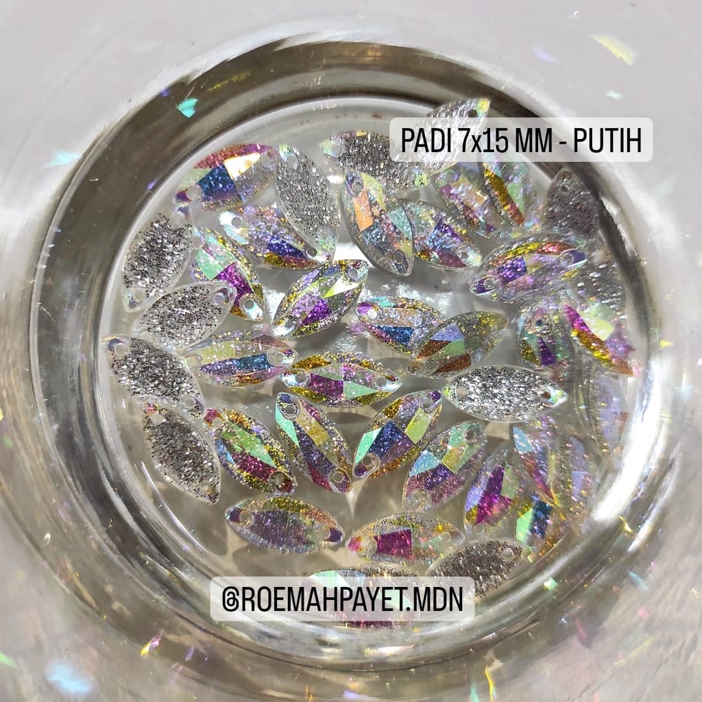 Jual (GRADE B) BATU / PAYET AKRILIK / PAYET KRISTAL JAHIT / RESIN ...