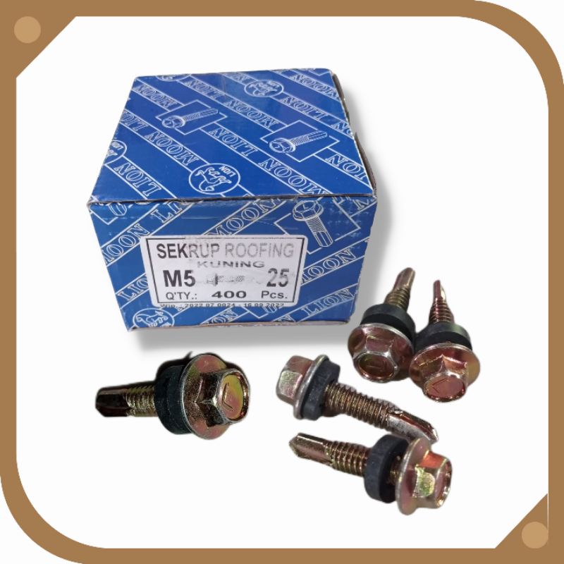 Jual Sekrup Roofing Kuning M5x25 Baut Roofing Kuning M5 x 25 2.5 cm ...