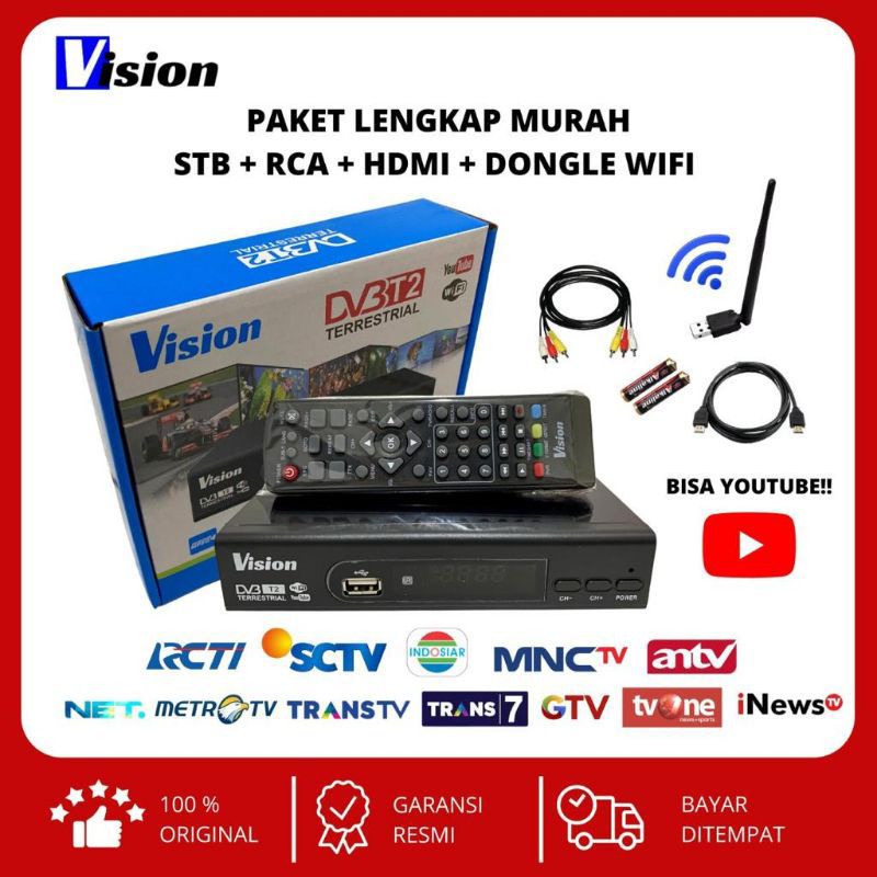 Jual Digital set box hd/STB paragon/vision siaran DVB T2 Receiver ...