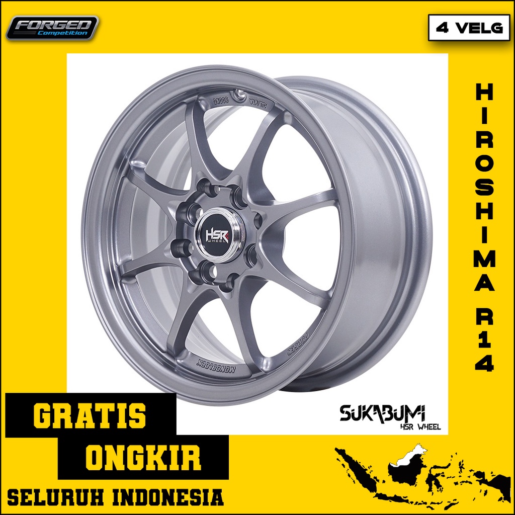 Jual Velg Racing Mobil Wuling Air EV HSR Hiroshima R14 | Toko Velg Sukabumi | Shopee Indonesia
