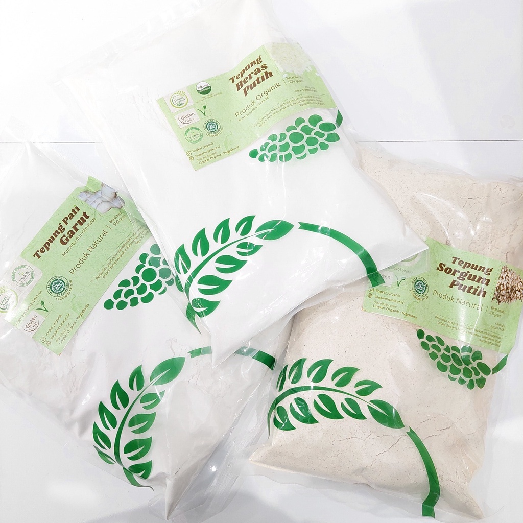 Jual Lingkar Organik | Tepung Organik 500gr | Tepung Beras Putih ...