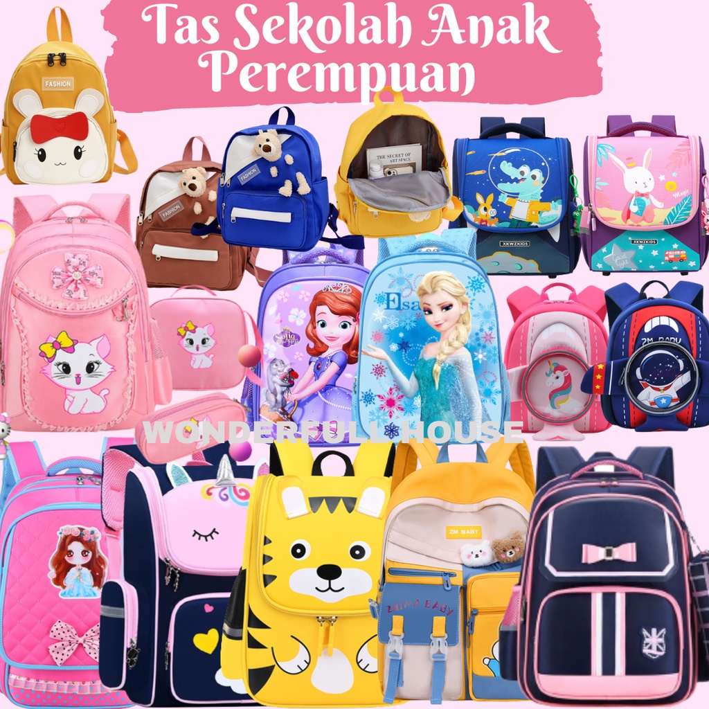 Jual Tas Sekolah Anak Perempuan Tas Ransel Anak Tas Import TK SD SMP SMA SMK Tas Fashion ...