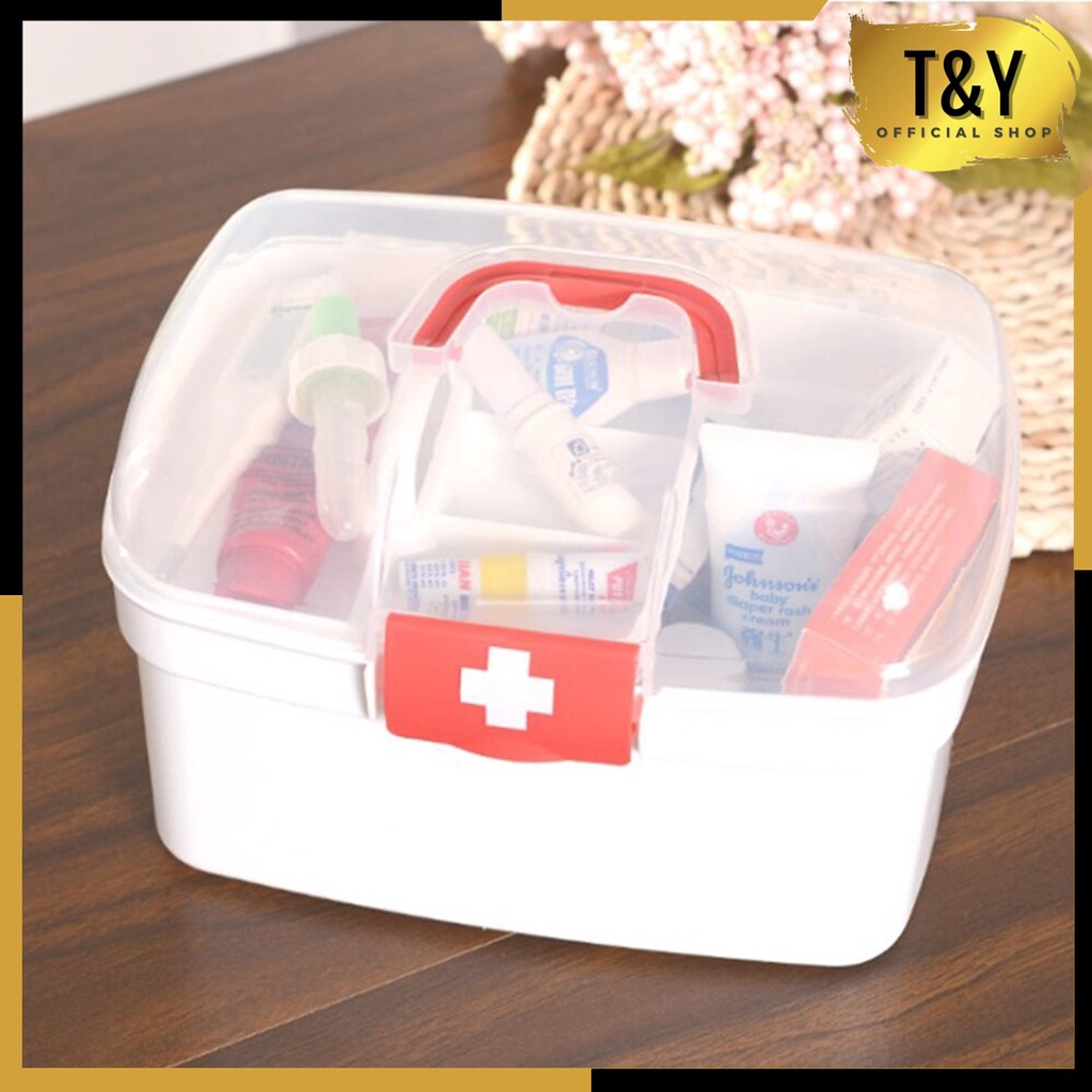 Jual T&Y Kotak P3K Dua Susun Tempat Penyimpanan Obat Jinjing Praktis ...