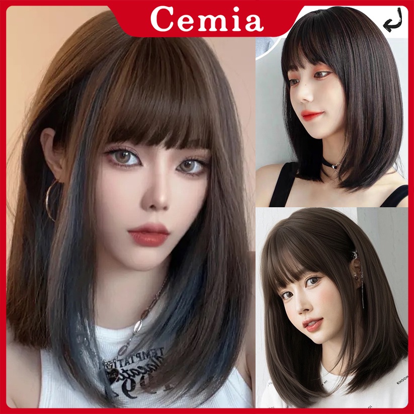 Jual Cemia full wig korean layer blow full wig korea layer blow rambut ...