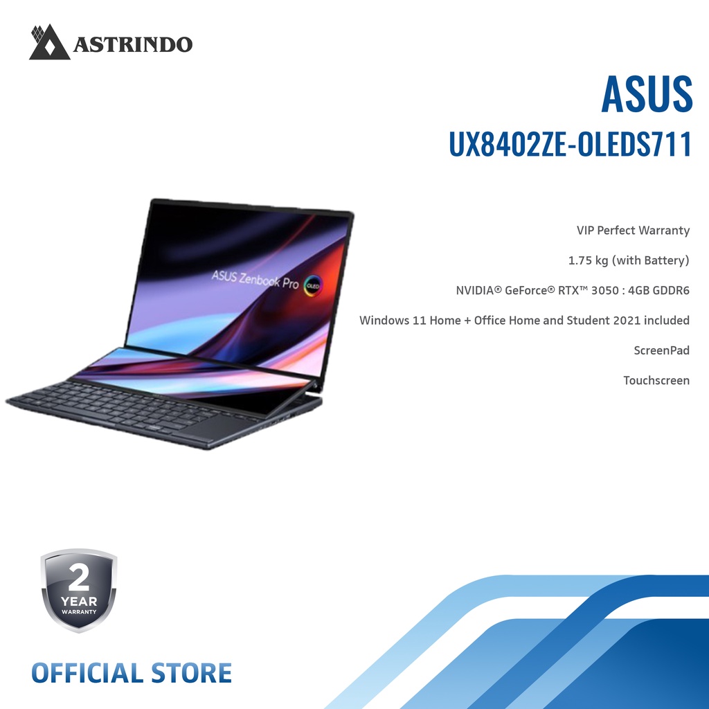 Jual ASUS Zenbook Pro i7-12700H/NV RTX3050 Ti/16GB/1TB (UX8402ZE ...