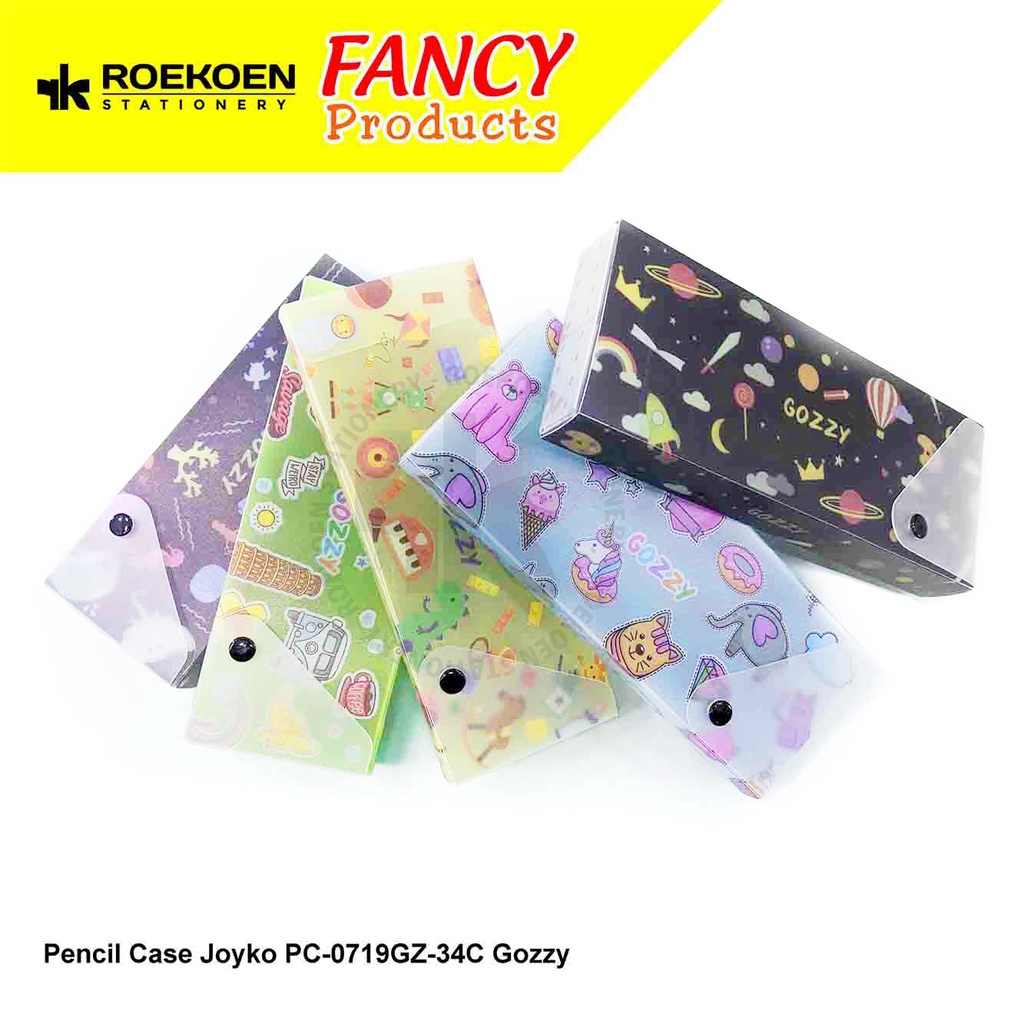 Jual Joyko Pencil Case Plastik PP Slide Kancing Besar Fancy PC-0719GZ ...