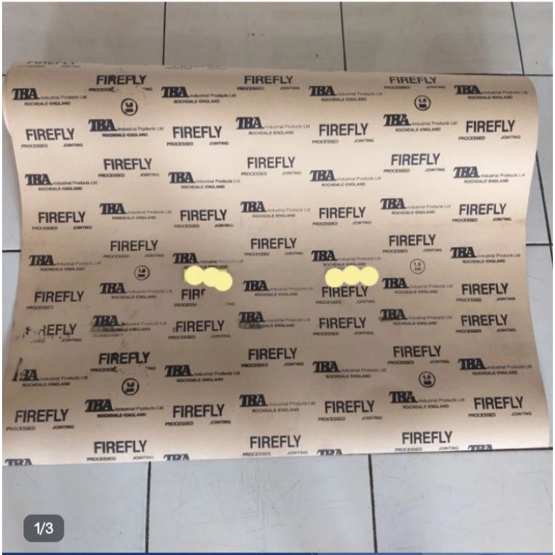 Jual paking bahan TBA 1.0 MM Firefly England harga per kotak 20x20 cm ...