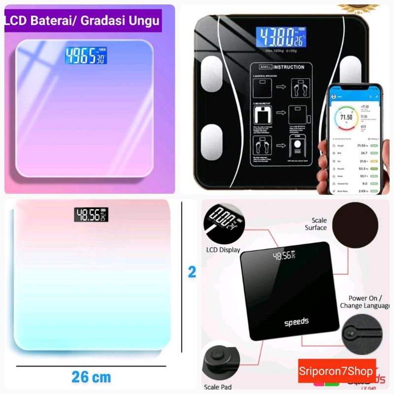 Jual Timbangan Badan Digital Smart Besar 26cmx26cm | Shopee Indonesia