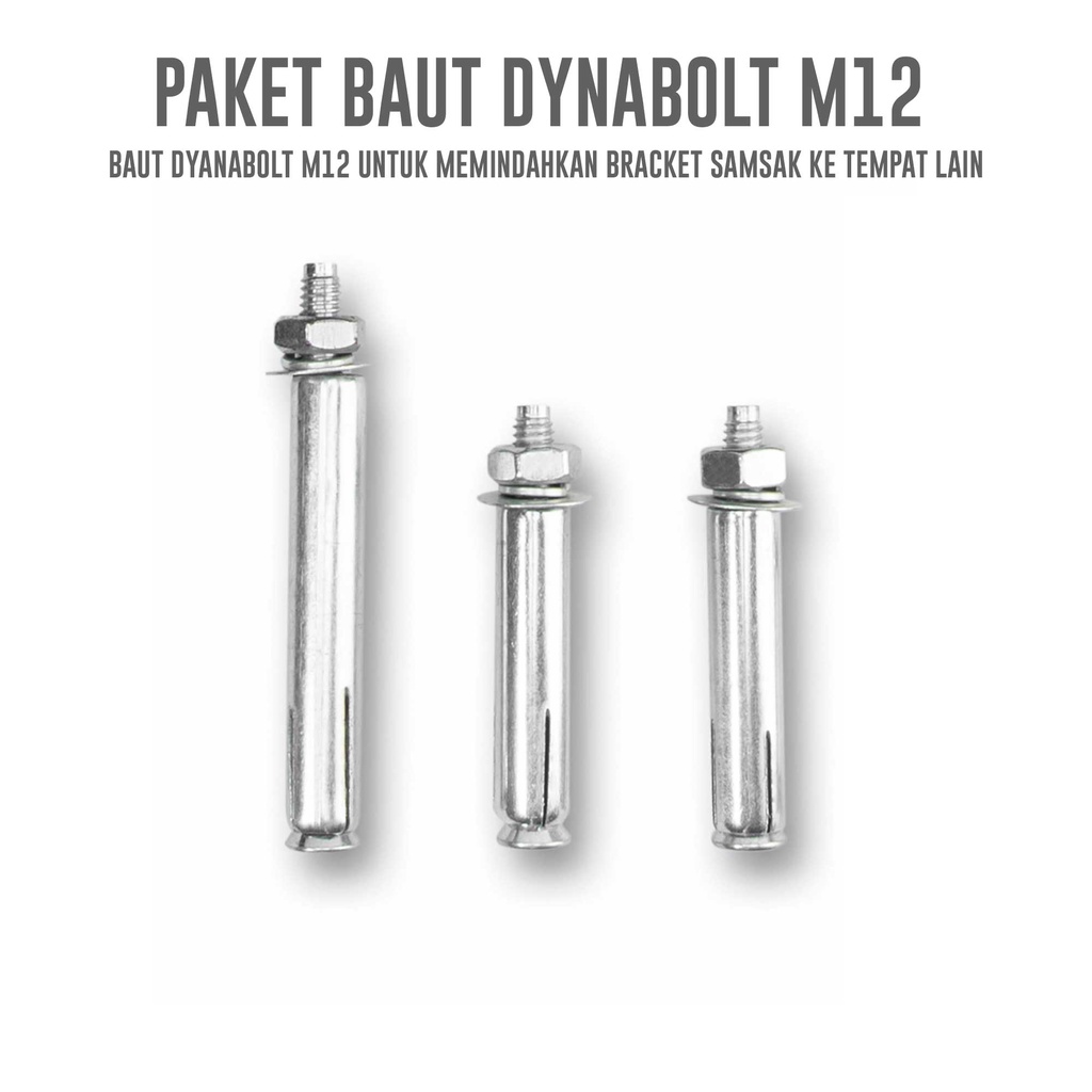 Jual Paket Baut Dynabolt M12 Untuk Bracket Samsak Baut Tiang Sansak ...